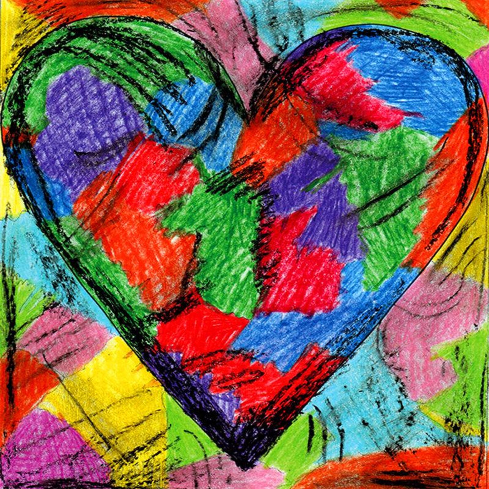 Hearts After Jim Dine | Art Templates | DIY Heart Art | Creative ...