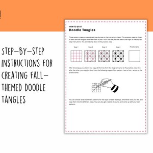 Doodle Tangles - Fall, Step-by-step Drawing Guide, Seasonal Motifs, Fun ...