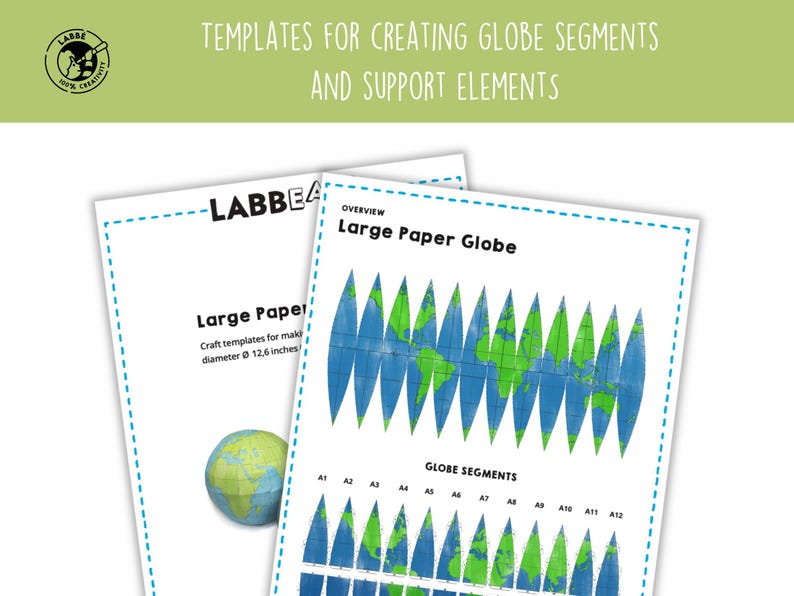 Large Paper Globe DIY Craft: 3D Geography Project (PDF Pattern) - Etsy