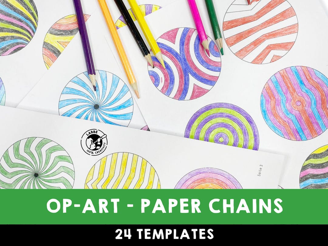 Op-art Paper Chains | DIY Paper Chain Templates | Printable Op-art ...