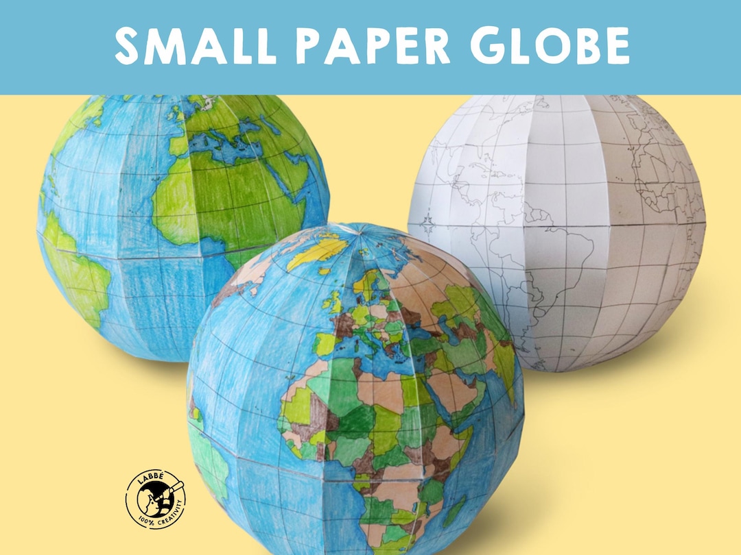 DIY Paper Globe Template: Educational Craft Project (PDF Pattern) - Etsy