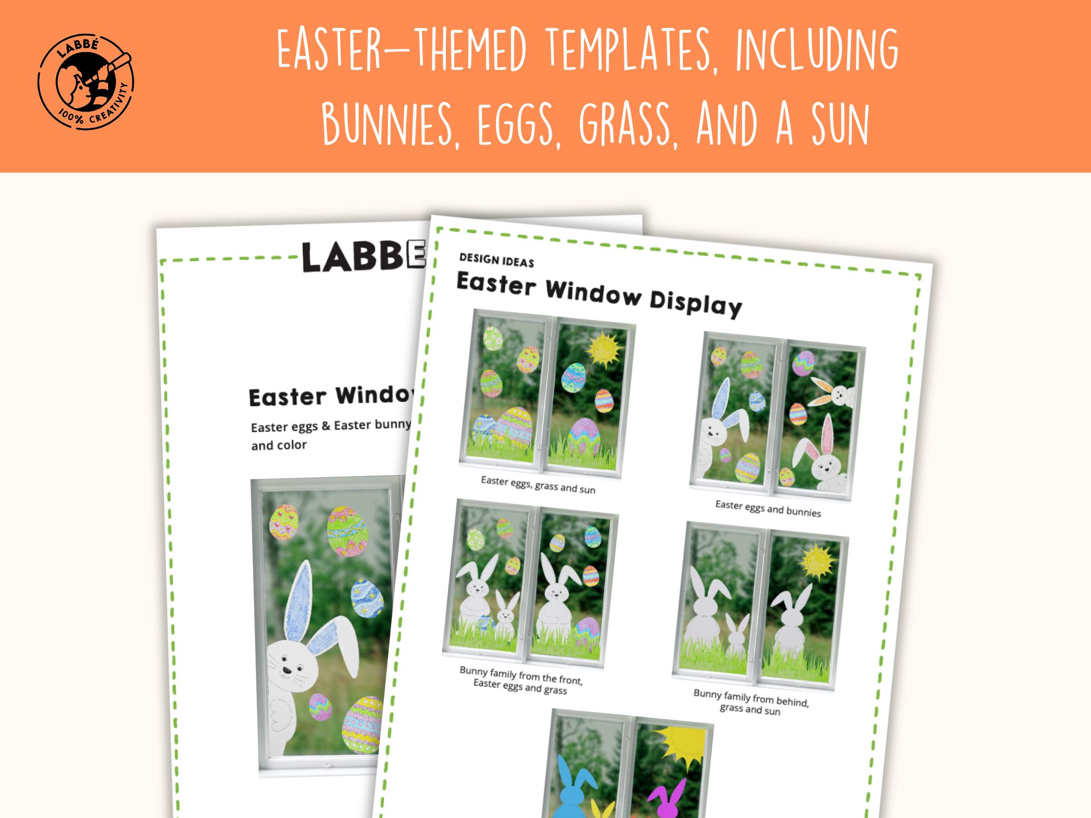 Easter Window Display Craft: Bunny & Egg Templates (PDF Pattern) - Etsy