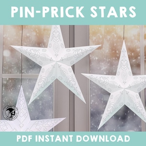 3D Pin-prick Star Templates: DIY Holiday Window Decor (PDF Pattern) - Etsy