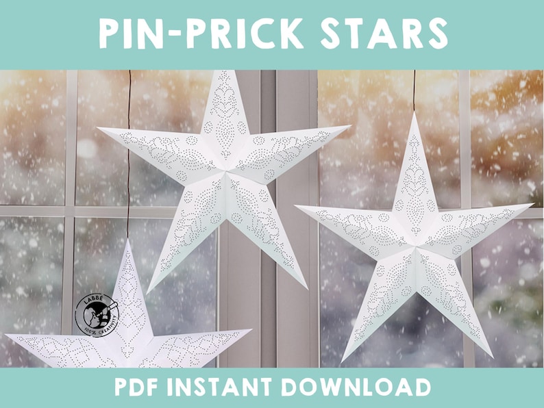 3D Pin-prick Star Templates: DIY Holiday Window Decor (PDF Pattern) - Etsy