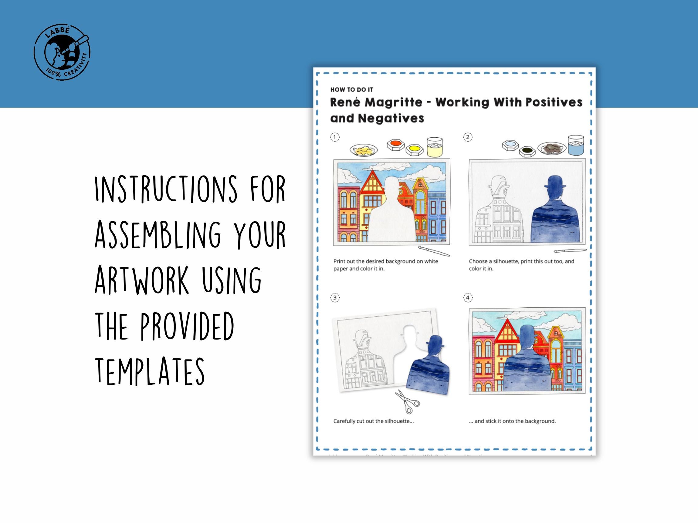 René Magritte Surrealist Art Templates: Positive & Negative Space (PDF ...