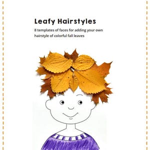 Fall Leaf Art: DIY Hairstyles, Printable Faces (PDF Pattern) - Etsy