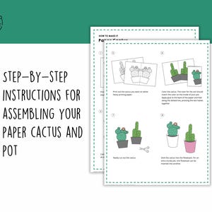 DIY Paper Cactus Craft: 6 Templates, Kids Activity (PDF Download) - Etsy