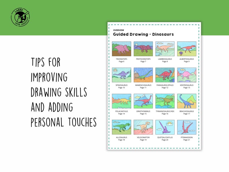 Guided Drawing | Dinosaurs | Step-by-step Drawing Guide | Fun Kids Art ...