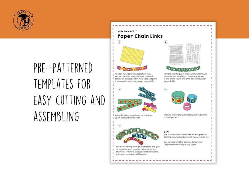 Printable Paper Chain Links: DIY Craft Templates (PDF Pattern) - Etsy