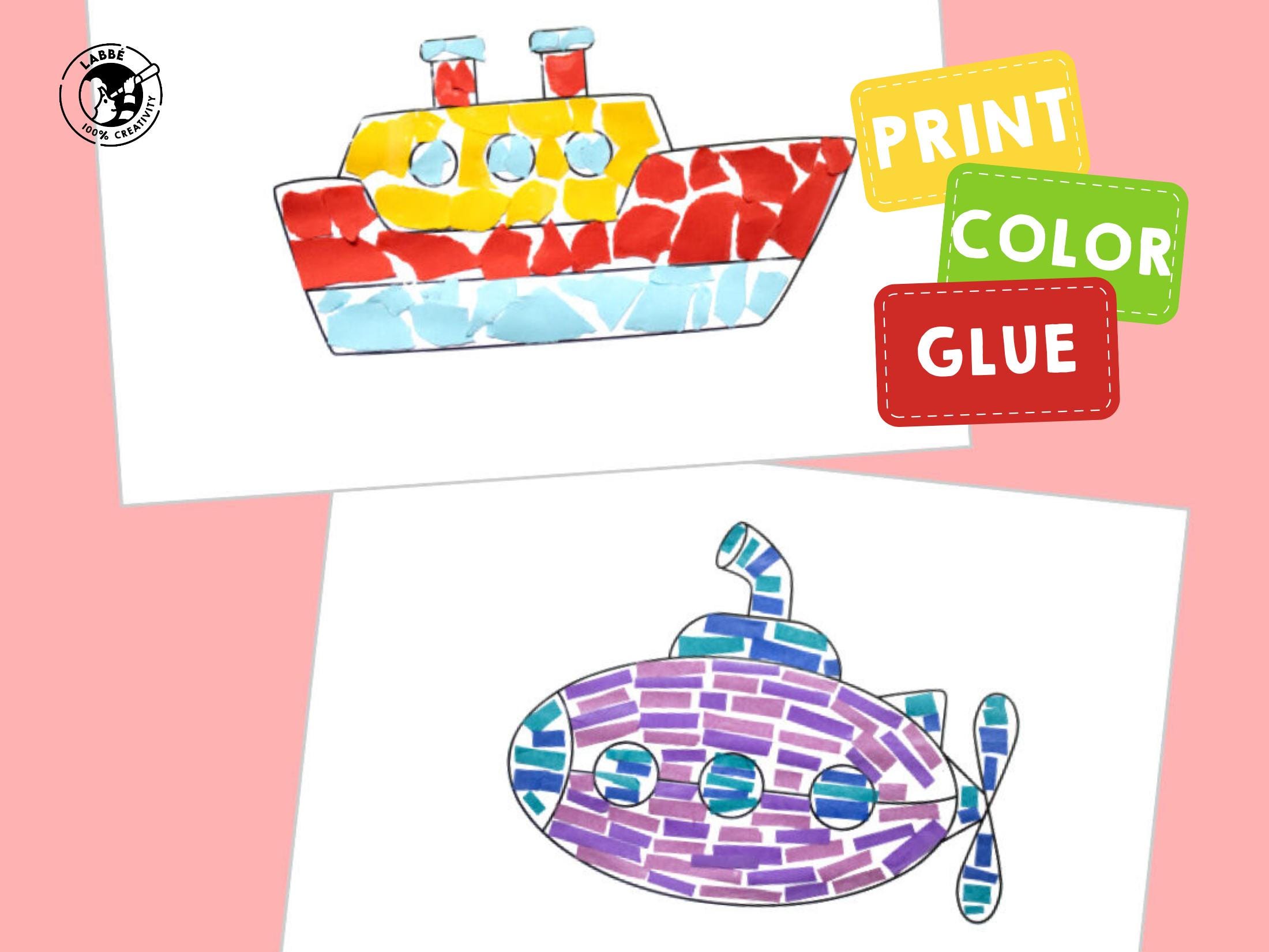 Printable Vehicle Templates: Cut, Color, and Glue DIY Craft (PDF) - Etsy