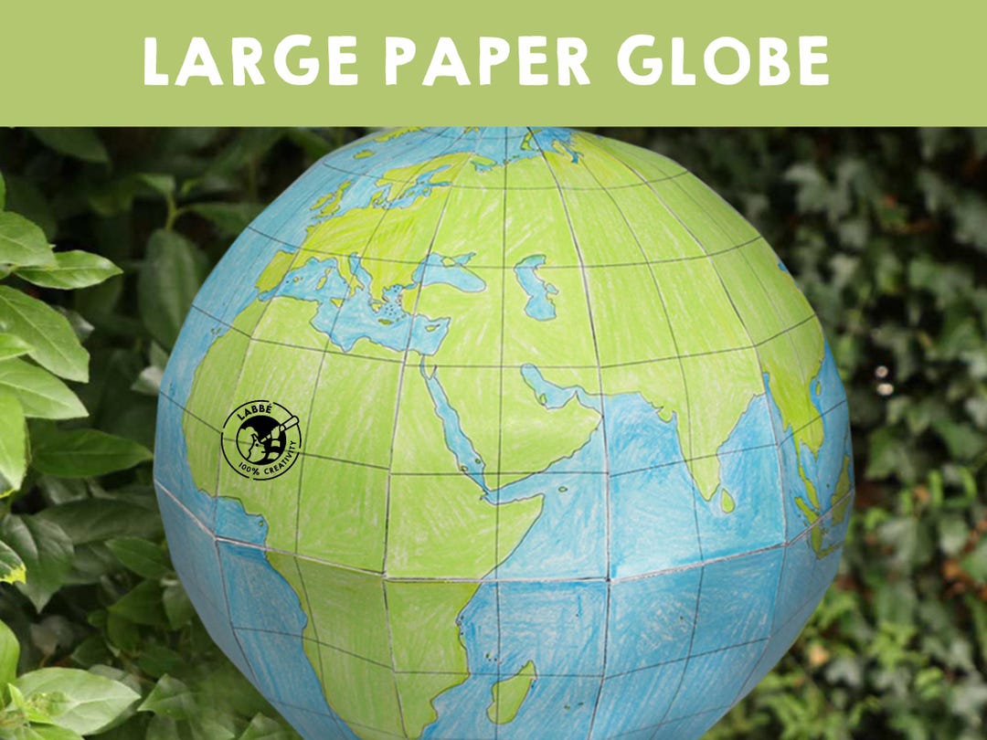 Large Paper Globe DIY Craft: 3D Geography Project (PDF Pattern) - Etsy