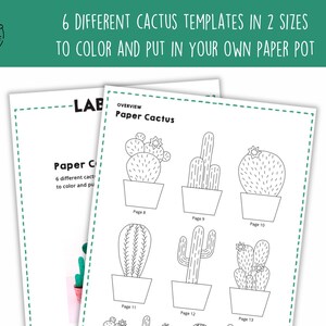 DIY Paper Cactus Craft: 6 Templates, Kids Activity (PDF Download) - Etsy
