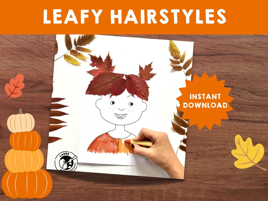 Leafy Hairstyles | Fall Leaf Art for Kids | DIY Nature Hair Designs ...