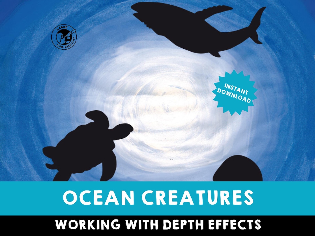 3D Ocean Creature Collage Guide: Depth Effect Silhouette Art (PDF ...