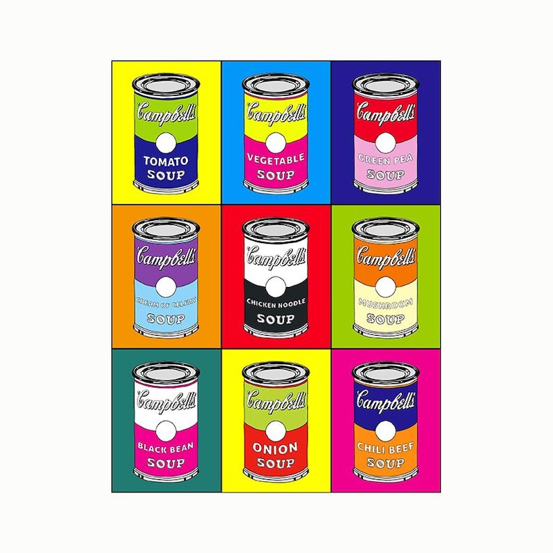 Andy Warhol Soup Cans Pop Art Templates: DIY Art for Kids (PDF Pattern ...