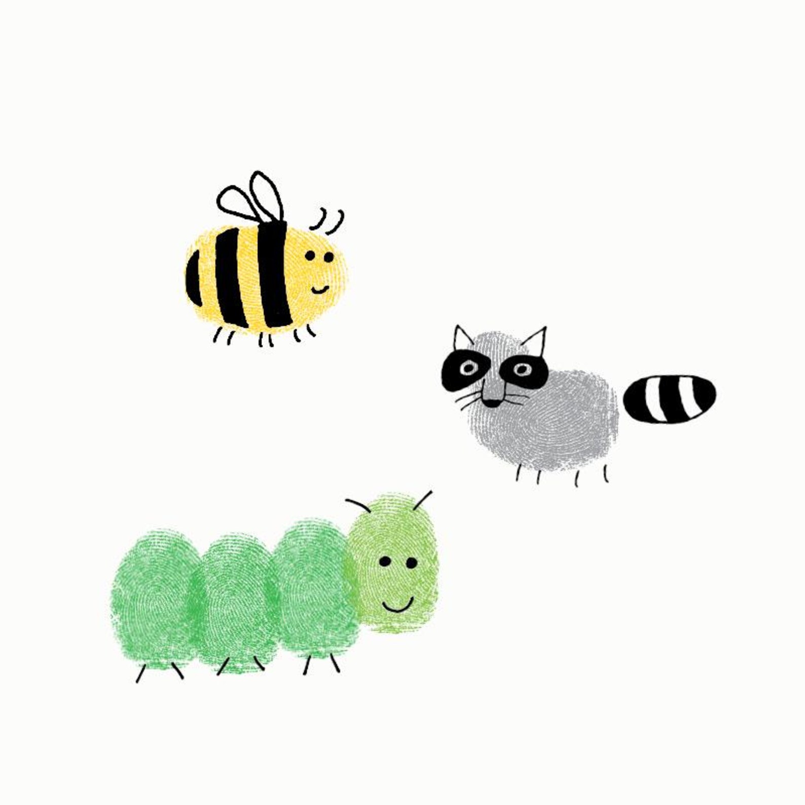 Fingerprint Art Activity: 220 DIY Character Ideas (PDF Pattern) - Etsy