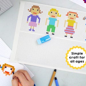 Pixel People Art: DIY Printable Character Templates (PDF Pattern) - Etsy