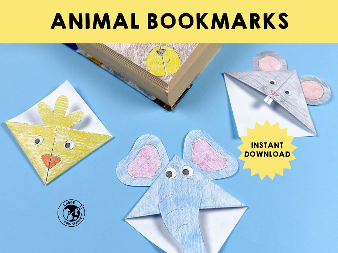 Animal Bookmarks | DIY Corner Bookmarks | Printable Animal Templates ...