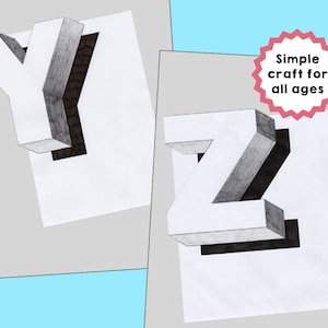 Floating Letters | Optical Illusion Craft | 3D Perspective Letters ...