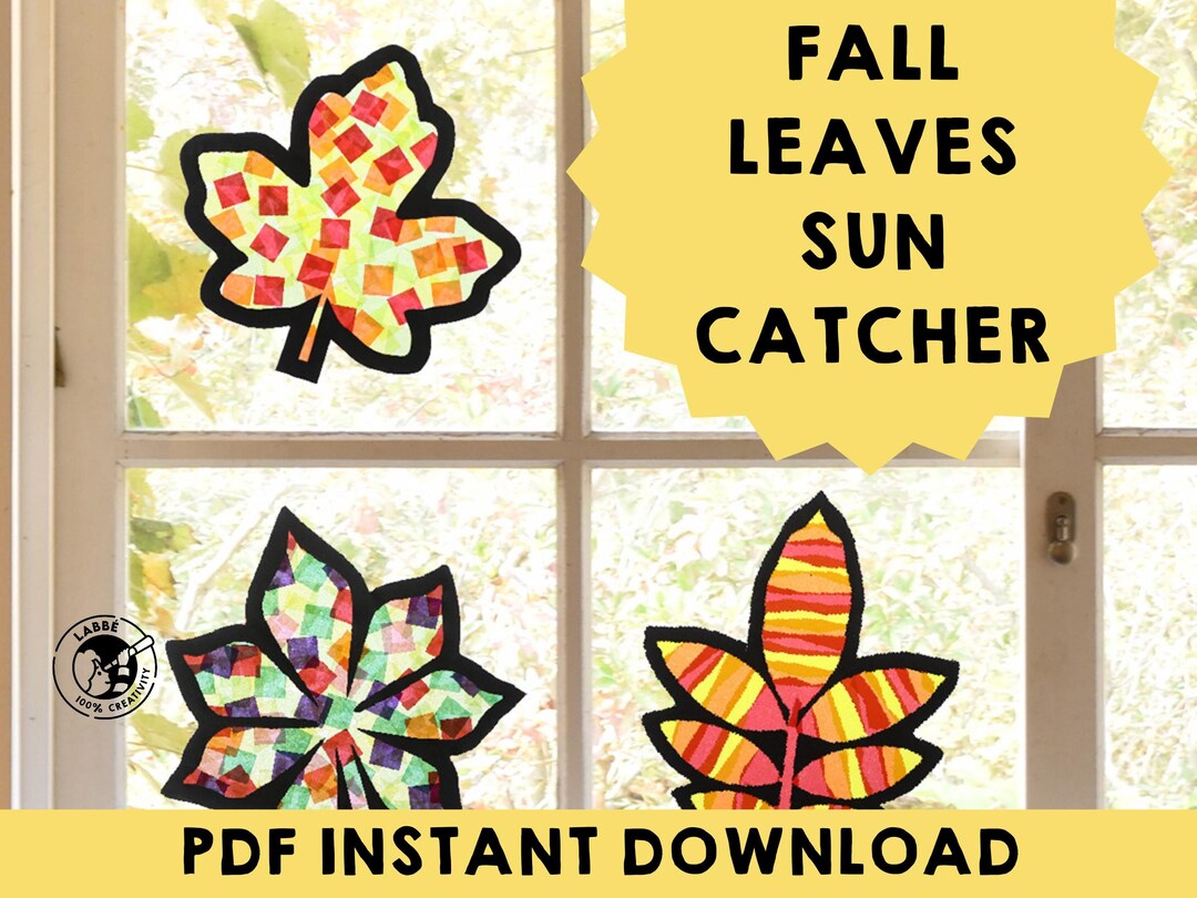 Fall Leaf Sun Catcher: DIY Window Art Templates (PDF Pattern) - Etsy