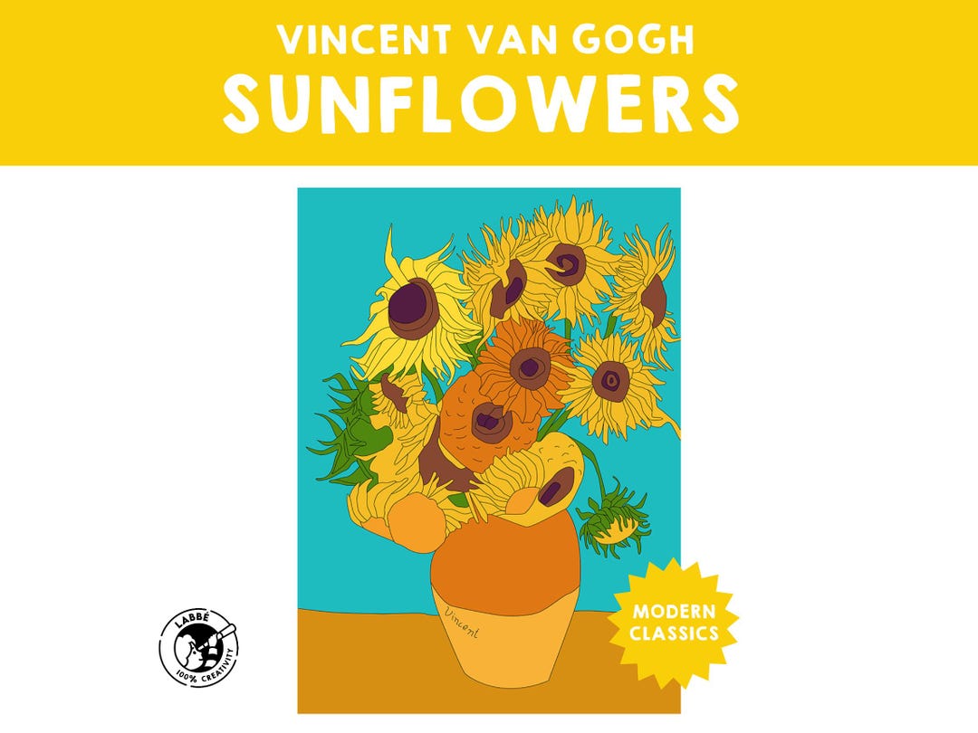 Van Gogh Sunflowers DIY Art Poster: Modern Classics Project (PDF) - Etsy