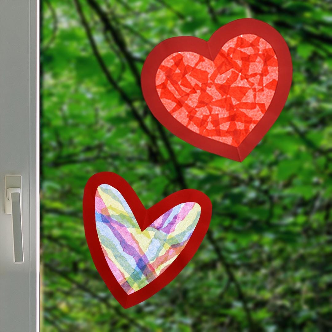 Heart Sun Catchers | DIY Window Decor | Printable Heart Templates ...