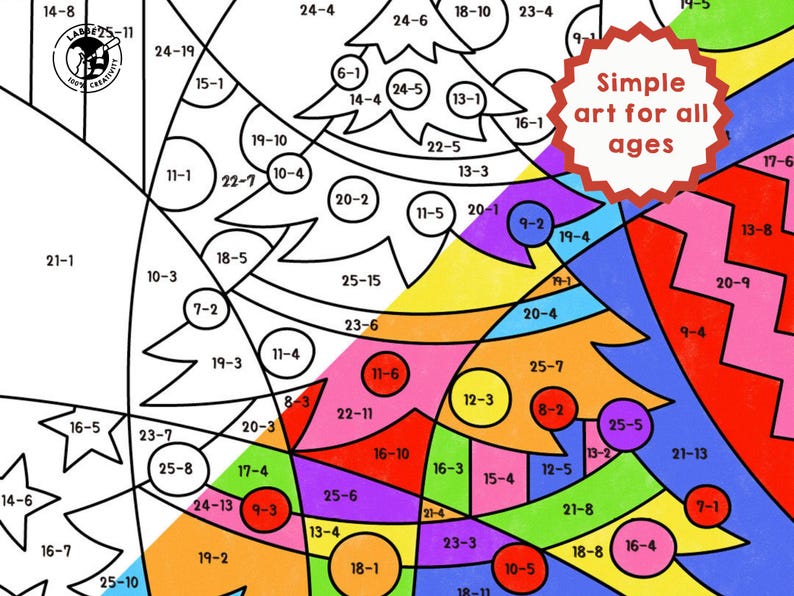 Pop-art Math Christmas | Color-by-number Math Worksheets | Christmas ...