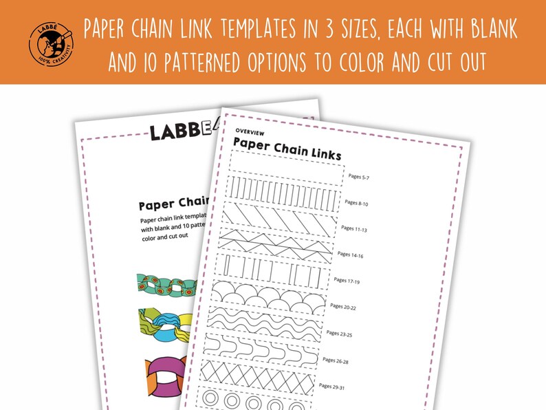 Paper Chain Links DIY Paper Craft Printable Chain Templates Kids Craft ...