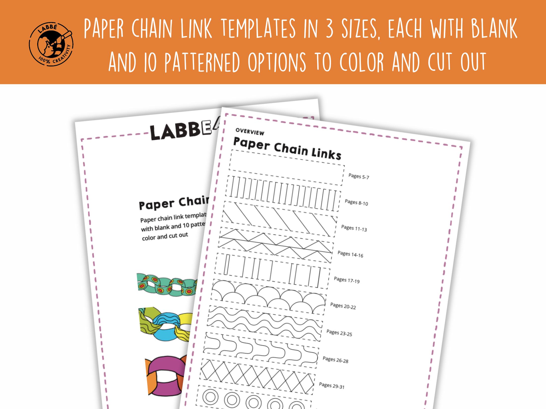 Paper Chain Links | DIY Paper Craft | Printable Chain Templates | Kids ...
