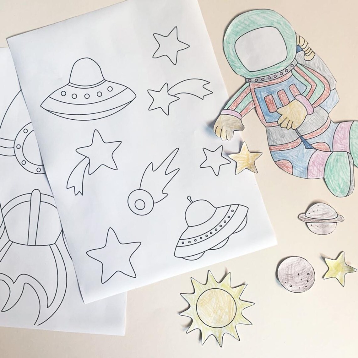 Astronauts in Space Astronaut Craft Preschool Activity Kids Space ...