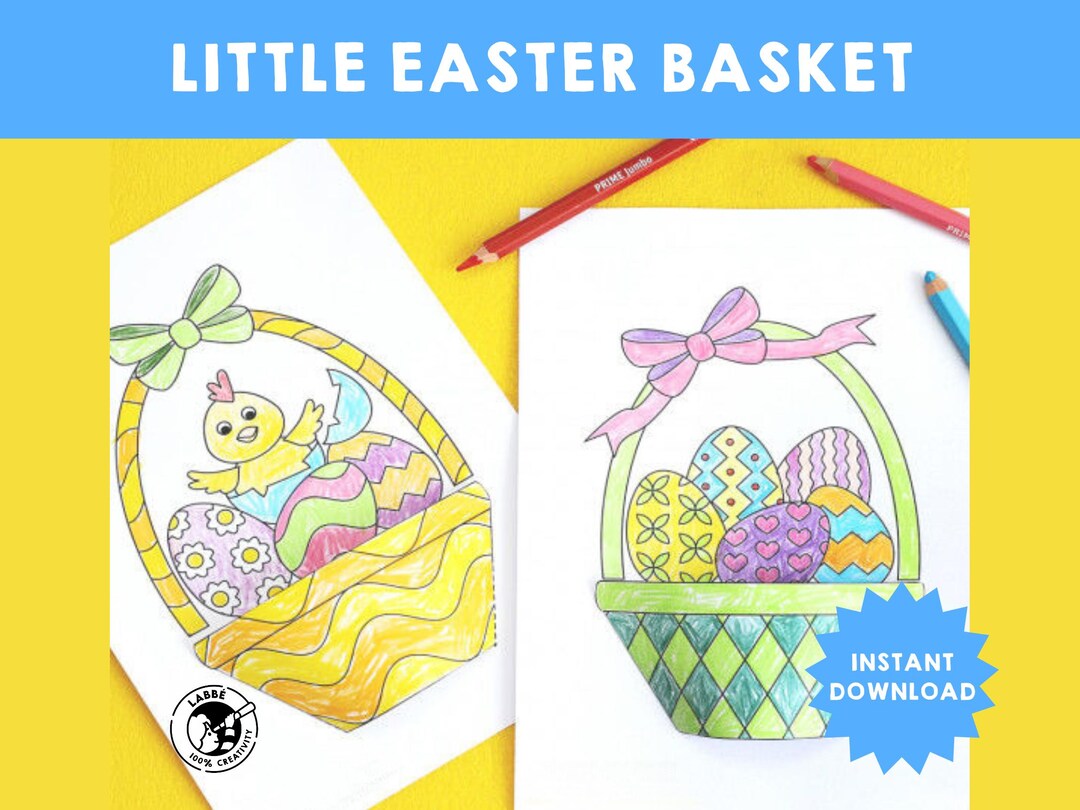 3D Easter Basket Craft: Printable Kids Activity (PDF) - Etsy