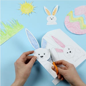Easter Window Display | DIY Easter Window Decor | Printable Bunny and ...