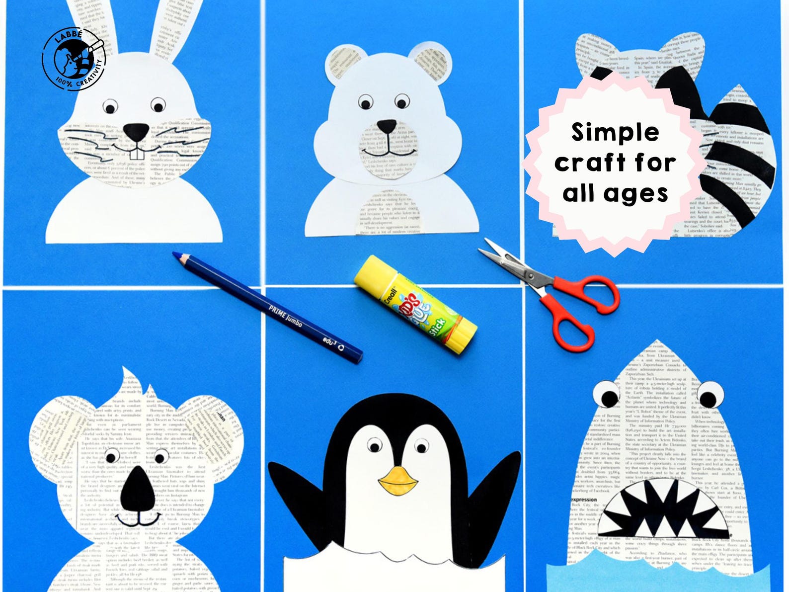 Wobbly-eyed Animals | DIY Craft Templates | Funny Animal Collages ...