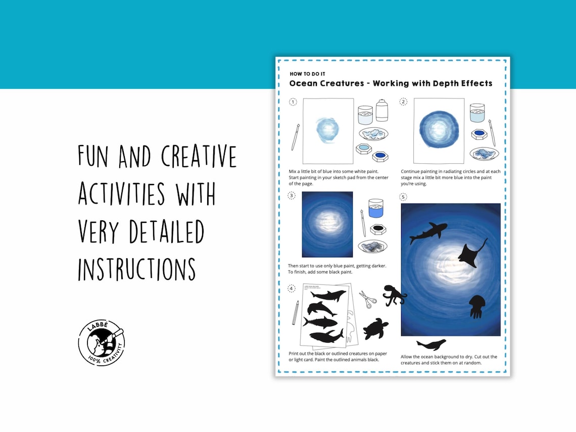 3D Ocean Creature Collage Guide: Depth Effect Silhouette Art (PDF ...