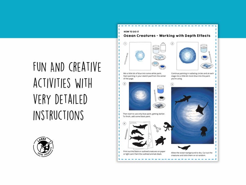 3D Ocean Creature Collage Guide: Depth Effect Silhouette Art (PDF ...