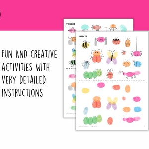 Fingerprint Art Activity: 220 DIY Character Ideas (PDF Pattern) - Etsy