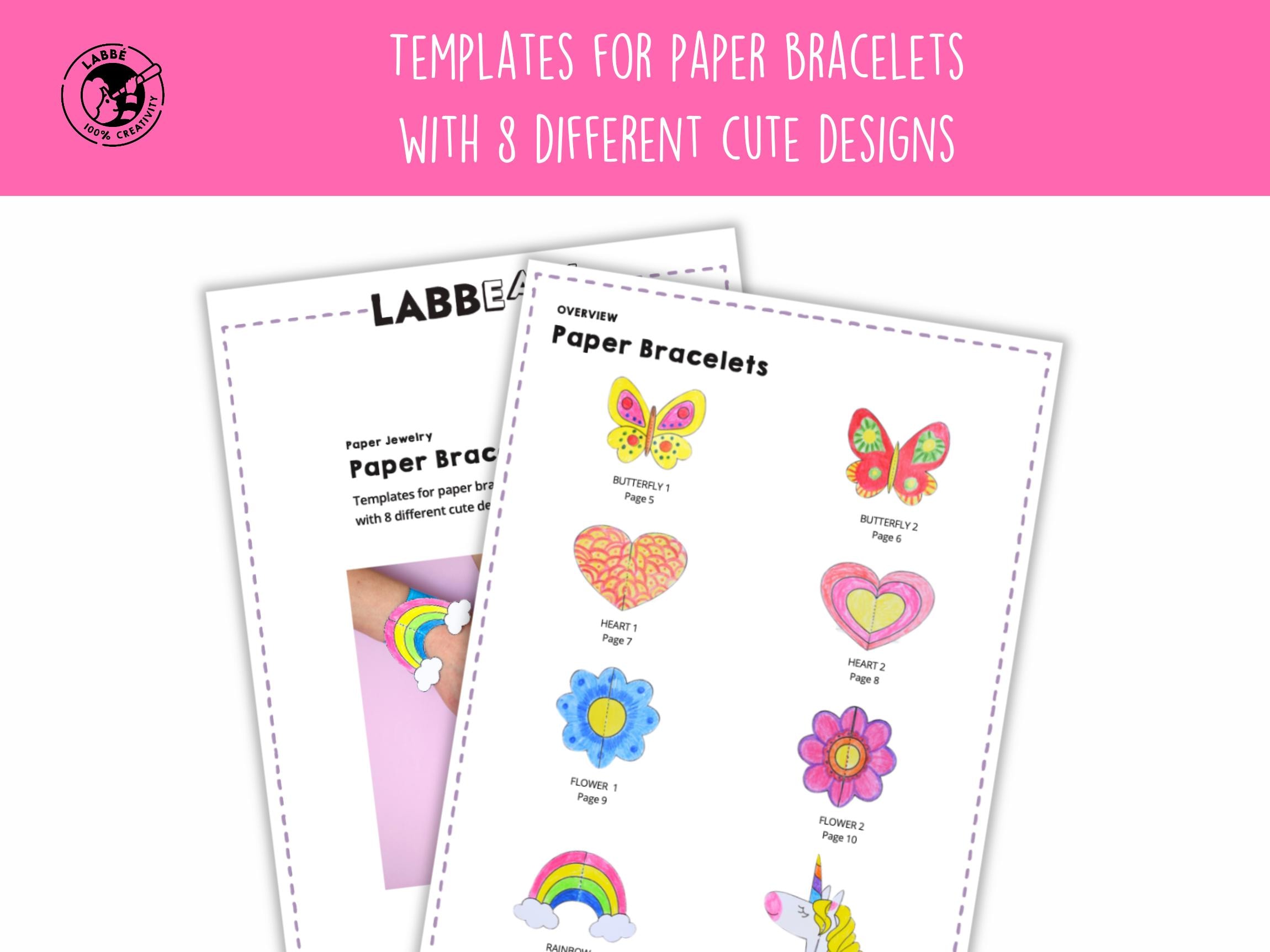 Paper Bracelets | DIY Paper Jewelry | Paper Bracelet Templates ...