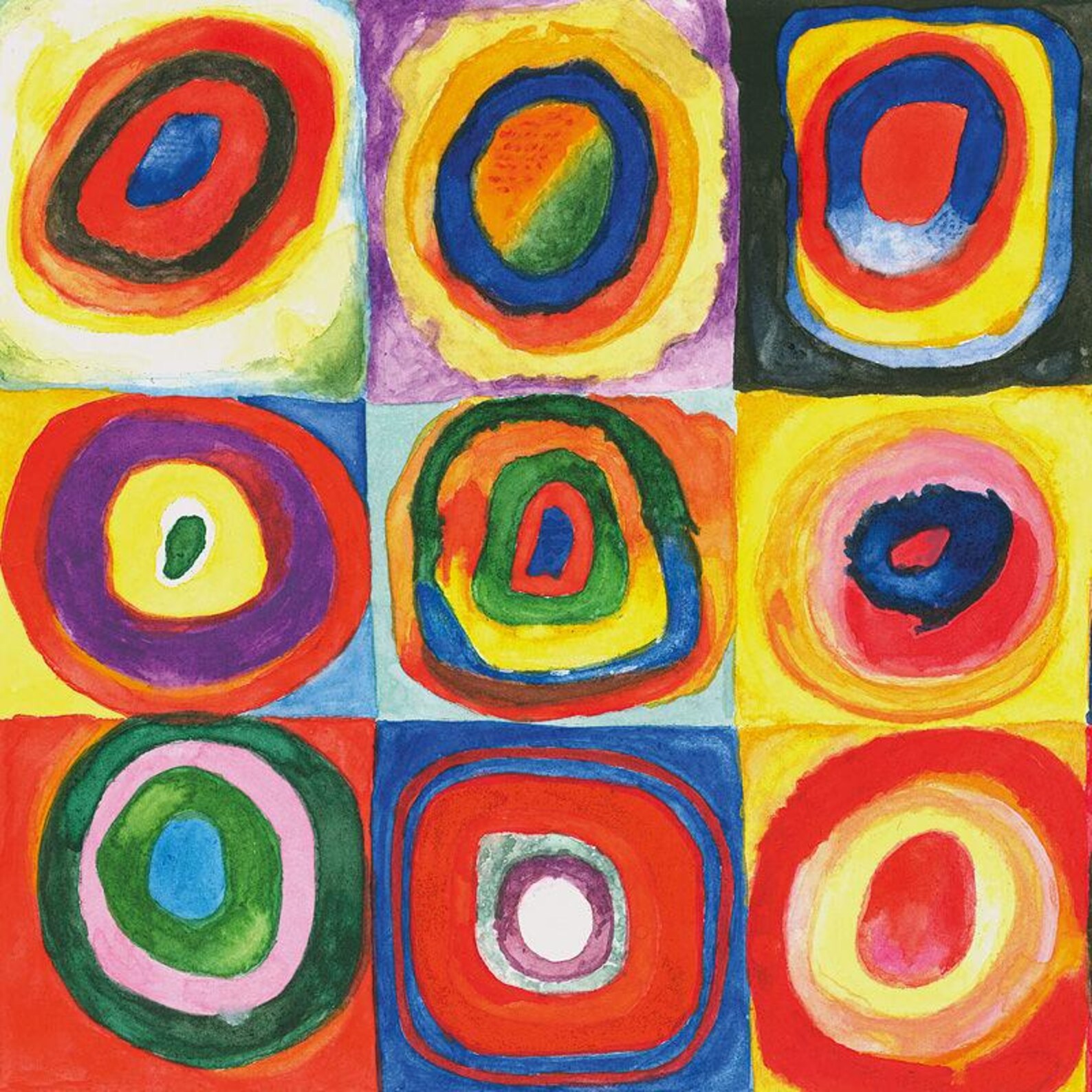 Kandinsky Squares With Concentric Circles: DIY Art Project (printable ...