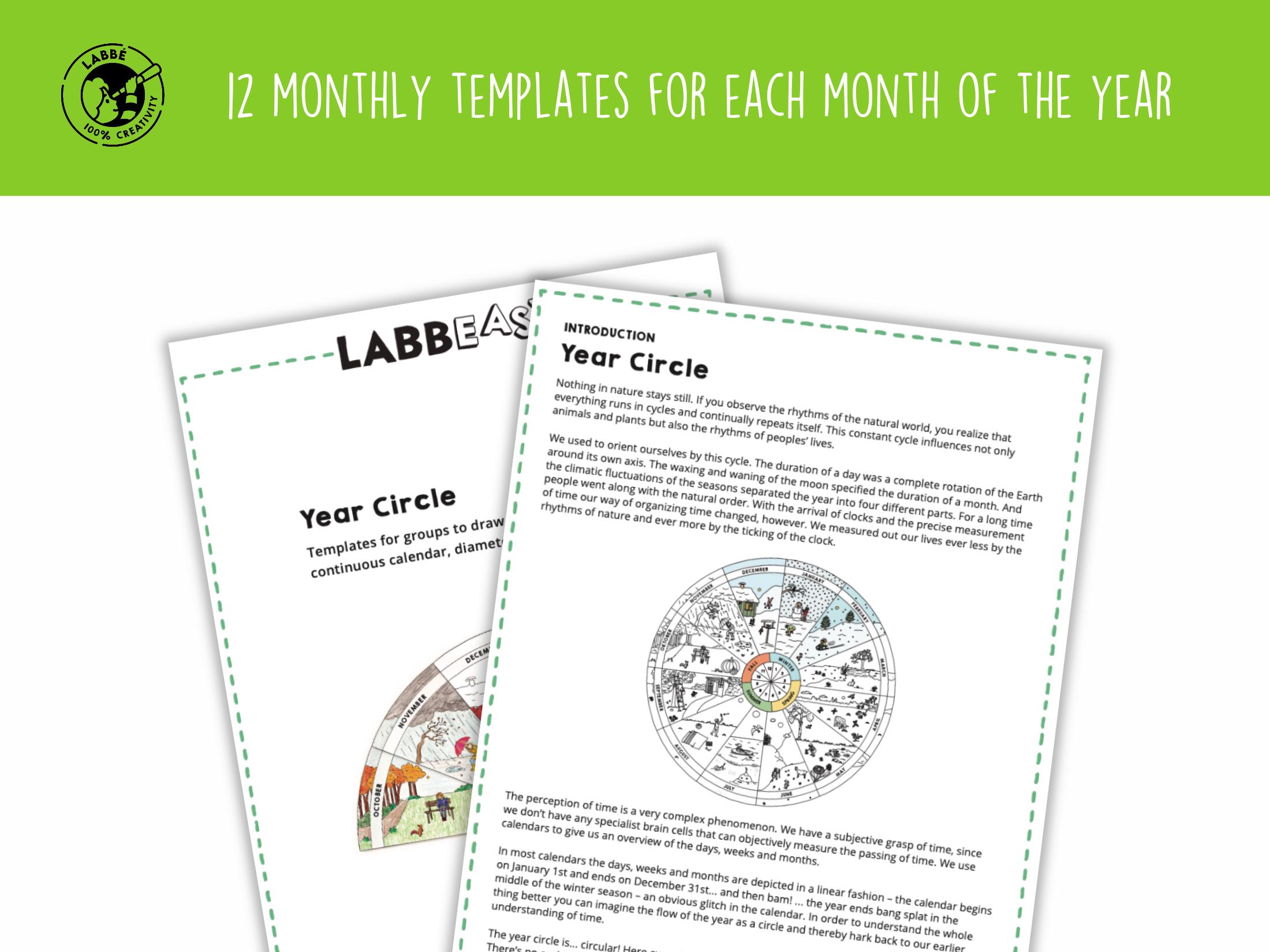 Year Circle Calendar Template | DIY Printable Calendar | Monthly ...