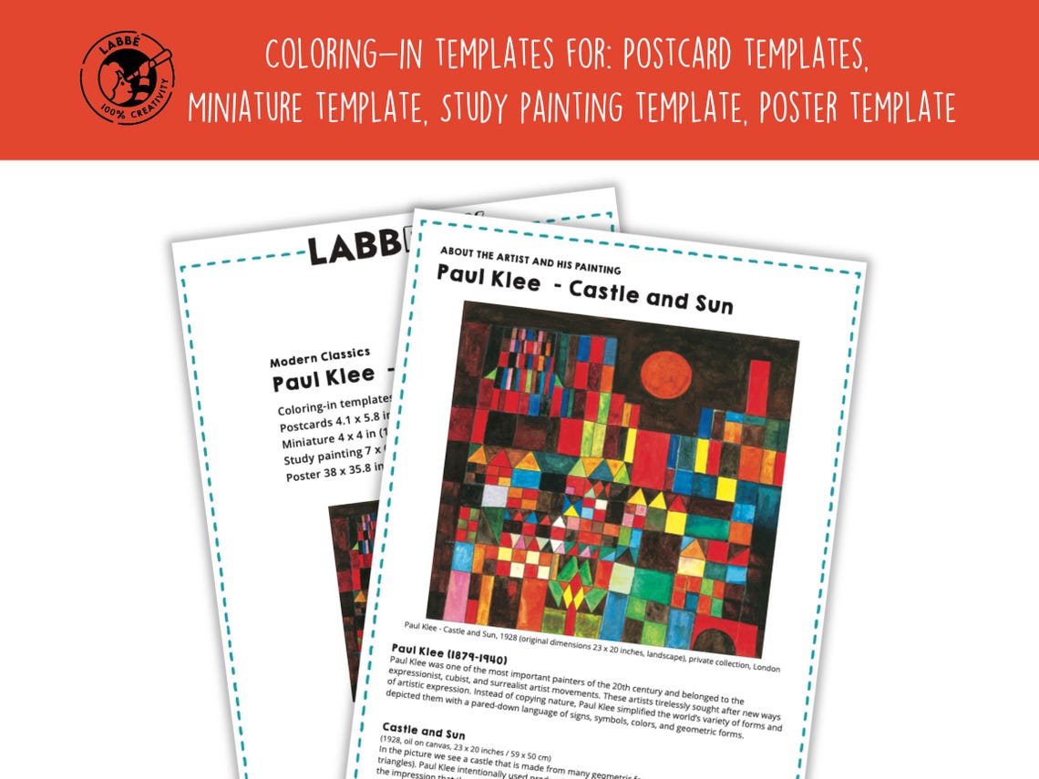 Paul Klee Castle and Sun DIY Art: Printable Templates (PDF) - Etsy