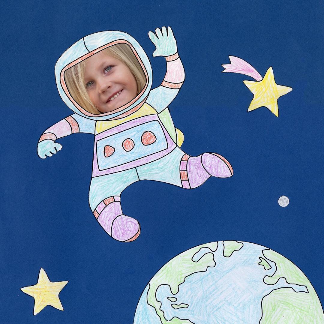 Astronauts in Space Astronaut Craft Preschool Activity Kids Space ...