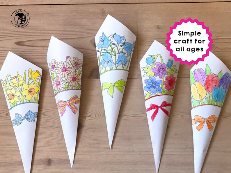 Flower Bouquets | DIY Paper Flower Craft | Cut-and-fold Flower Bouquets ...