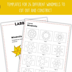DIY Windmill Templates: 24 Paper Craft Designs (PDF Pattern) - Etsy