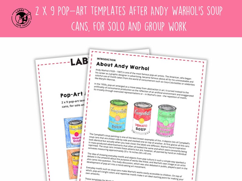 Pop-art After Andy Warhol | 9 Templates | Andy Warhol Soup Cans ...