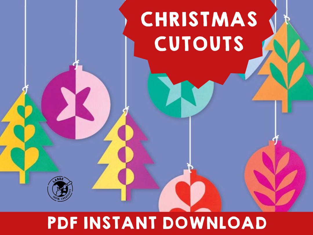 Christmas Cut-out Templates: DIY Holiday Paper Art (PDF Pattern) - Etsy