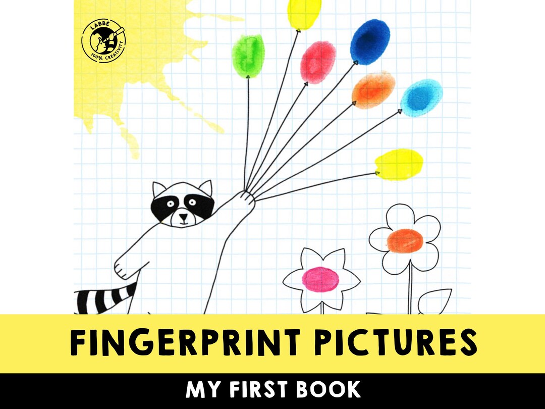DIY Fingerprint Art Book: Fun Kids Animal Templates (PDF Pattern) - Etsy