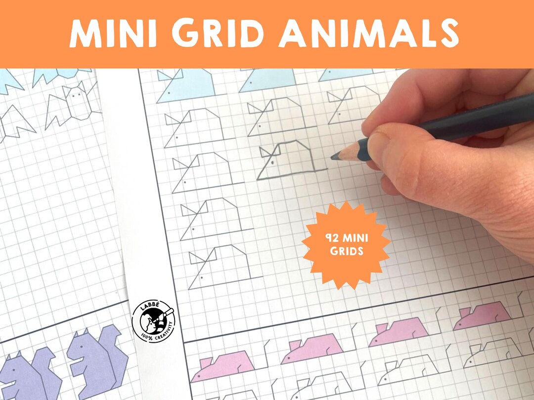 Mini Grid Animal Drawing: 92 Creative Designs (PDF Pattern) - Etsy