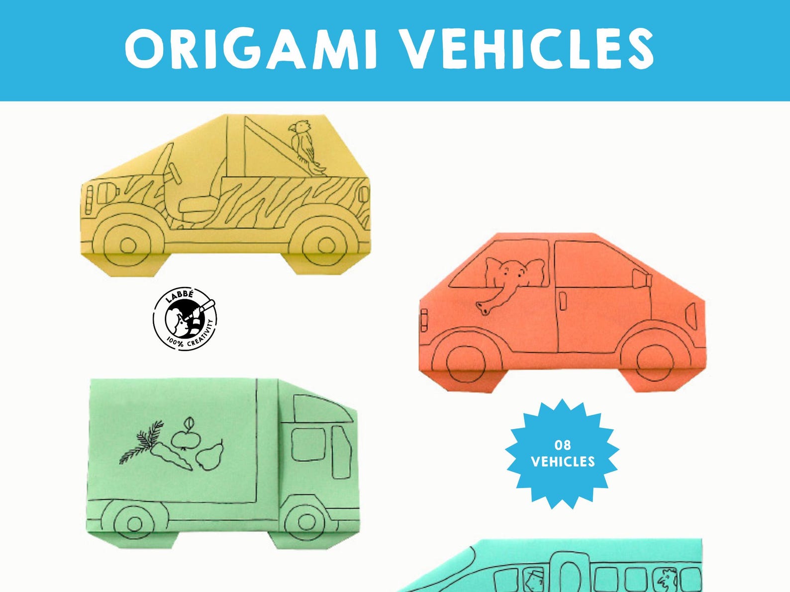 Origami Vehicles: DIY Paper Craft for Kids (PDF Pattern) - Etsy