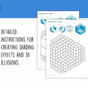 Cube Illusions | Optical Art DIY Guide | 3D Cube Templates | Group Art ...