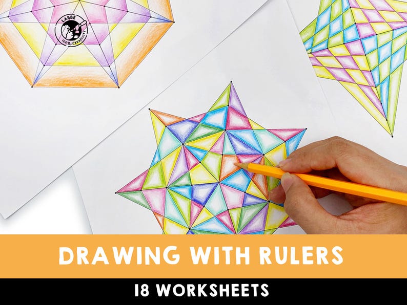 Drawing With Rulers | 18 Tracing and Drawing Worksheets | Fine Motor ...